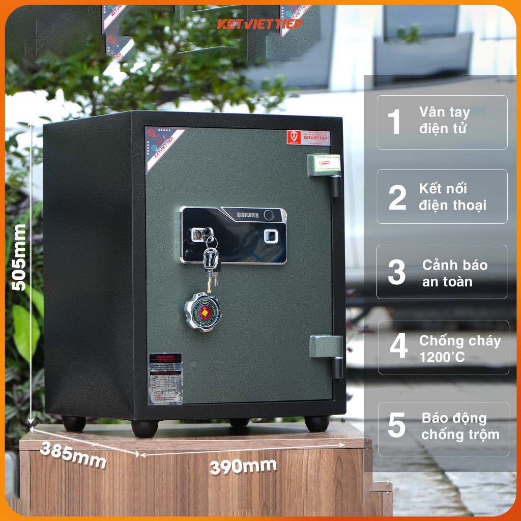 Két Sắt Vân Tay Việt Tiệp KV35VTDT Vân Tay Điện Tử 2 Tầng Thiết Kế ...