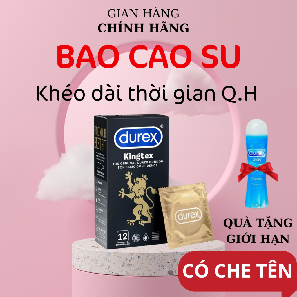 [CHÍNH HÃNG] Bao cao su Durex Kingtex ôm sát, bôi trơn, size 49mm, hộp 12 bao | Shopee Việt Nam