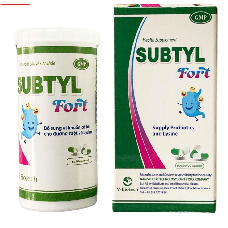 Viên bổ sung men vi sinh Subtyl Fort hộp 1 lọ 20 viên Viên bổ sung men ...