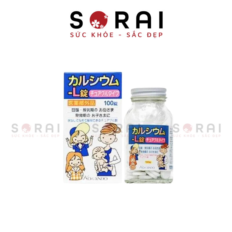 Viên uống bổ sung Canxi Kokando Nhật bản cho trẻ nhỏ, mẹ bầu lọ 100 ...