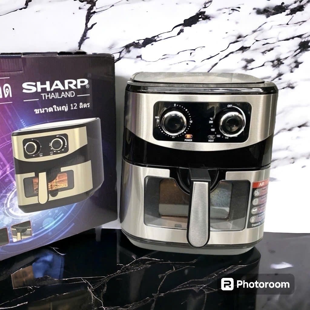 [HÀNG MỚI] Nồi Chiên Không Dầu Sharp 10L Và 12L- HOMELY Cửa Trước Thiết Kế Khoang Kính Dễ Quan ...