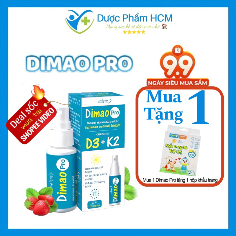Dimao Pro - Bổ sung Vitamin D3 K2 dạng Xịt , hỗ trợ tăng hấp thụ Canxi ...