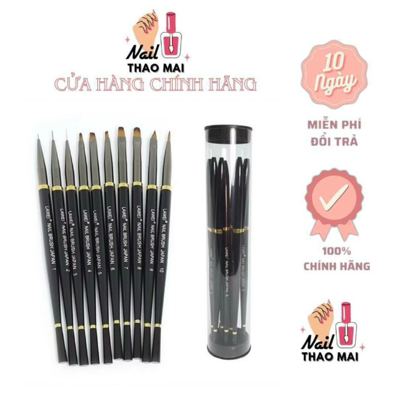 Bộ Cọ Lawei 10 Cây Vẽ Móng Tay, Nail Bush NAIL THAO MAI | Shopee Việt Nam