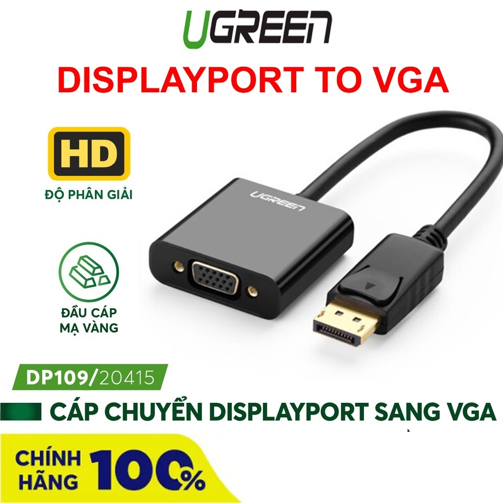 Cáp chuyển đổi Displayport to VGA Ugreen 20415 cao cấp - Hàng chính ...
