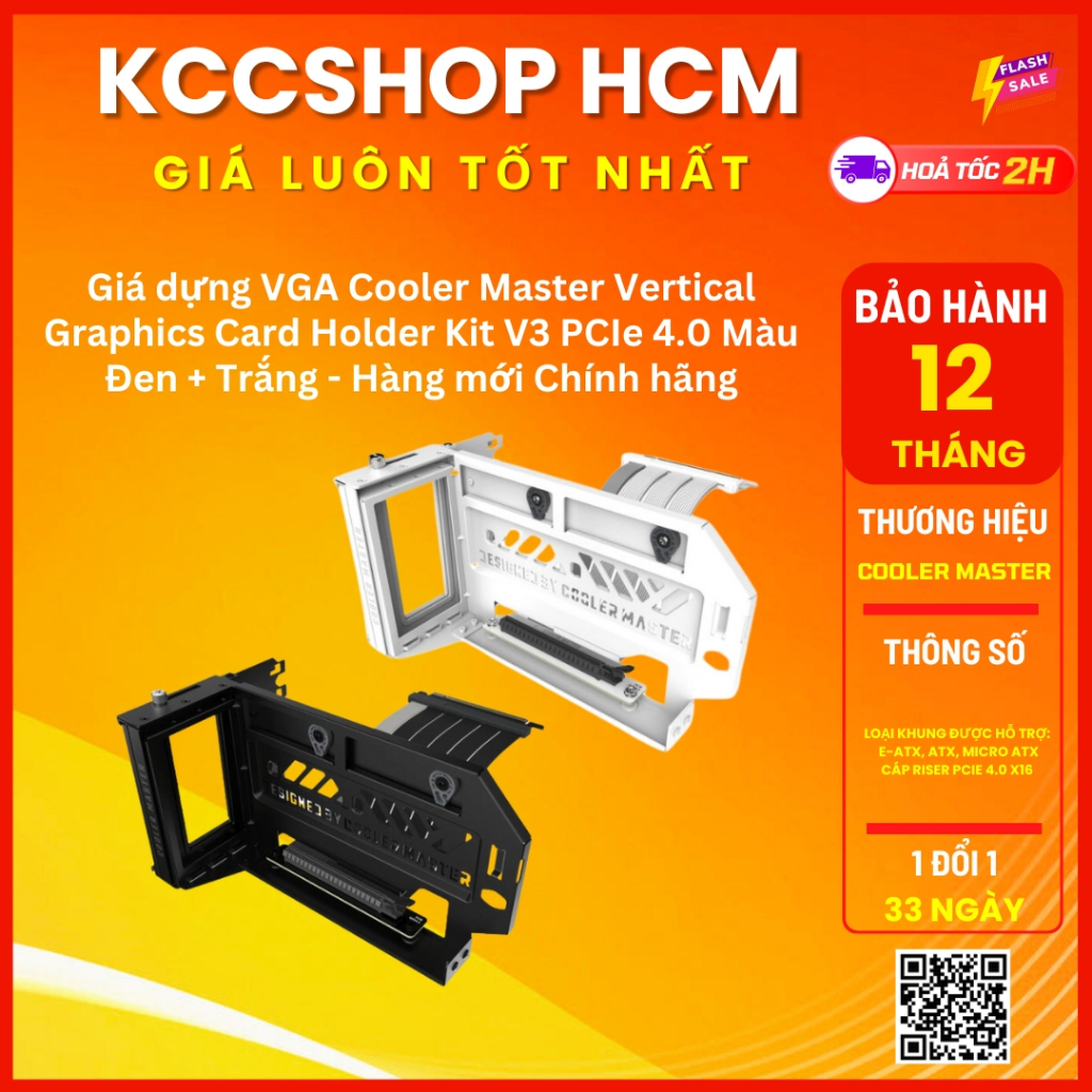 Giá dựng VGA Cooler Master Vertical Graphics Card Holder Kit V3 PCIe 4. ...