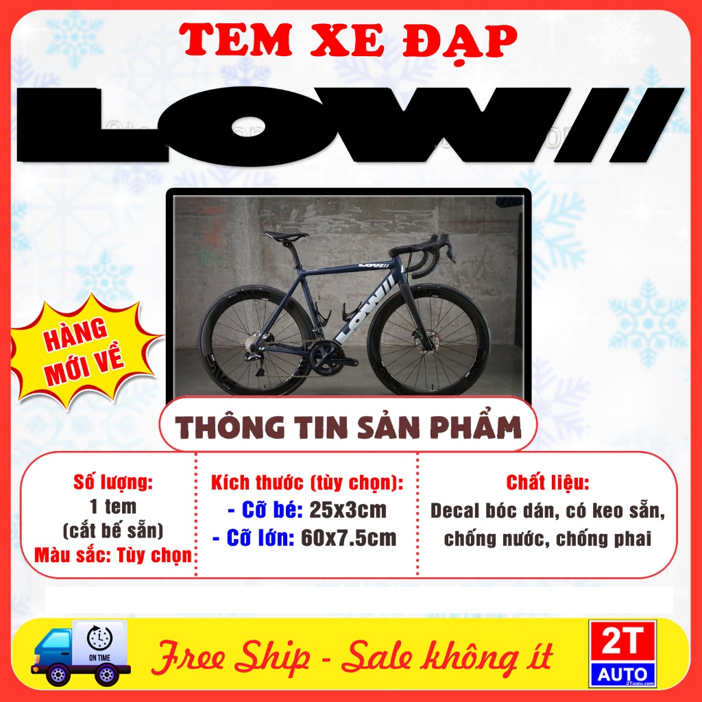 01 Logo Tem Decal Xe Đạp LOW, Tem Chữ LOW II Bike Dán Xe Đạp, Nhiều Màu ...