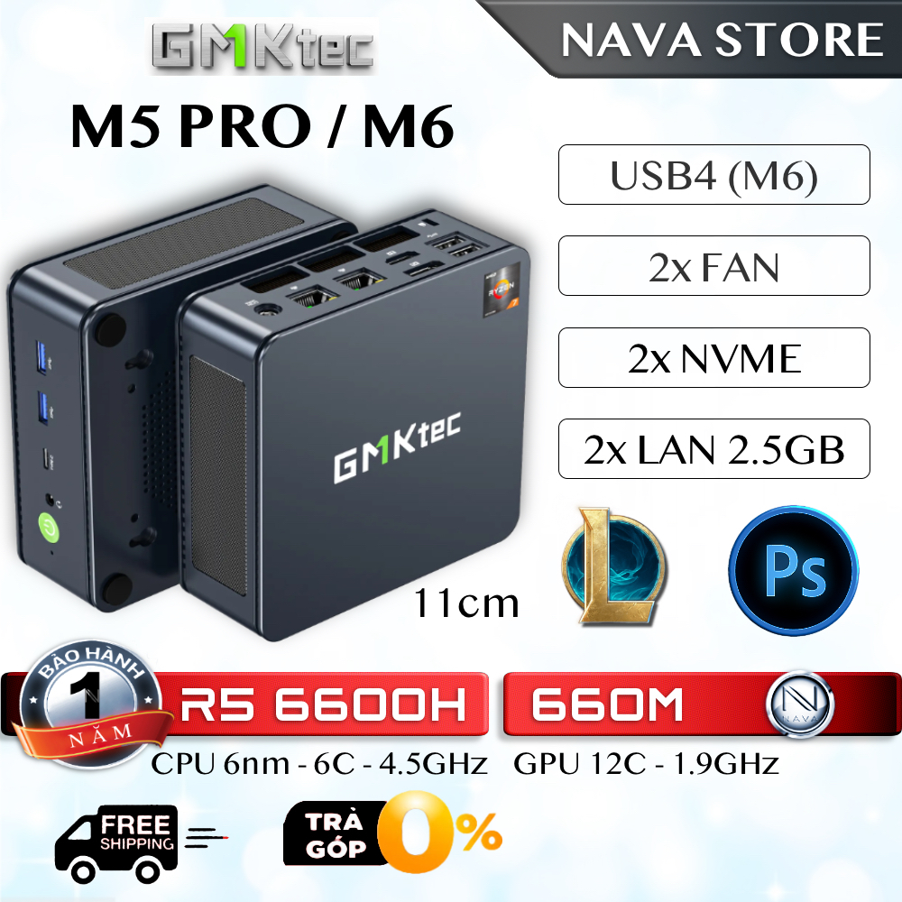 [v2024] Nucbox M5 PRO R7 5825U • NucBox M6 Ryzen 5 6600H Win11 PRO Máy tính Mini PC GMK GMKtec ...