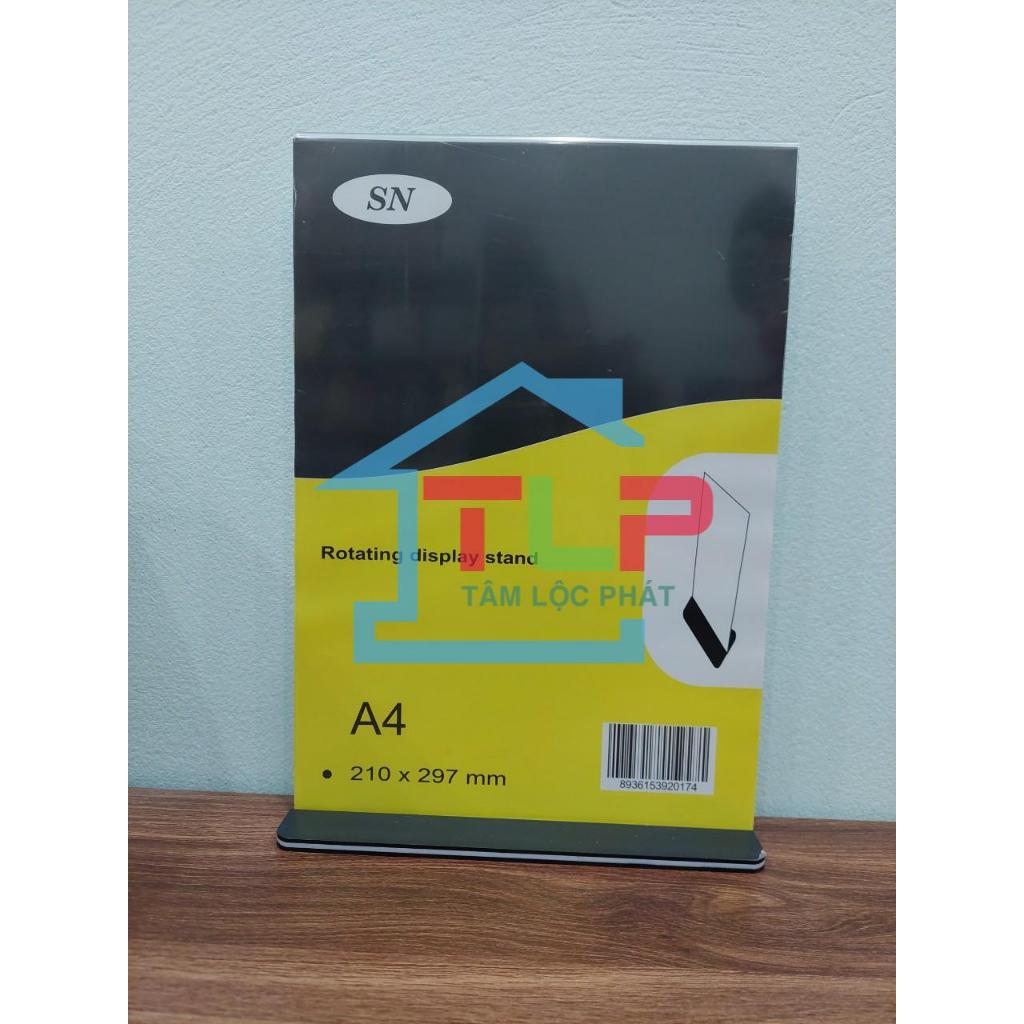 Menu mica A4 SN trong suốt (đế đen) - Kệ menu mica để bàn | Shopee Việt Nam