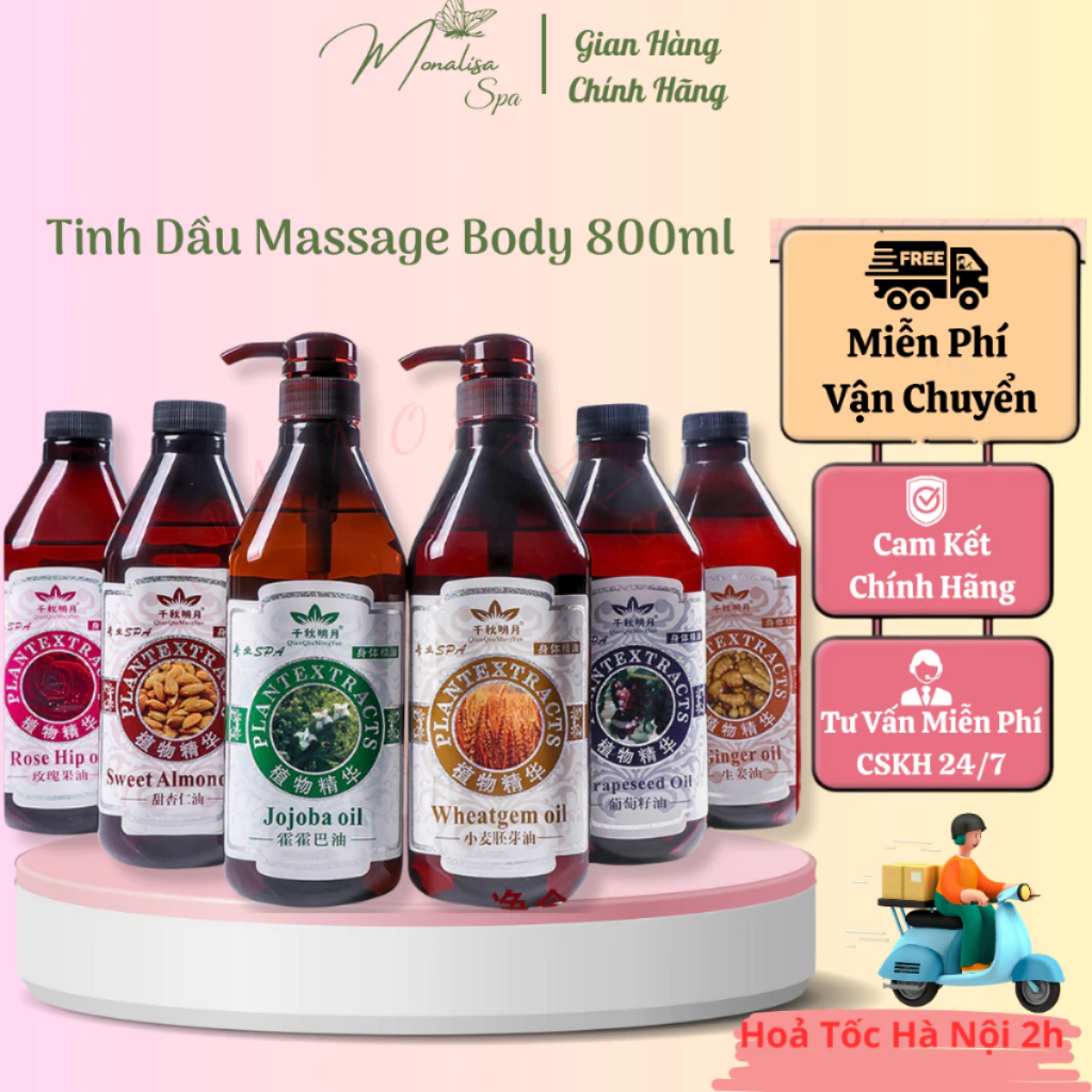 Tinh Dầu Massage Body 800ML,Tinh Dầu Matxa Body Spa Thiên Nhiên Gừng ...