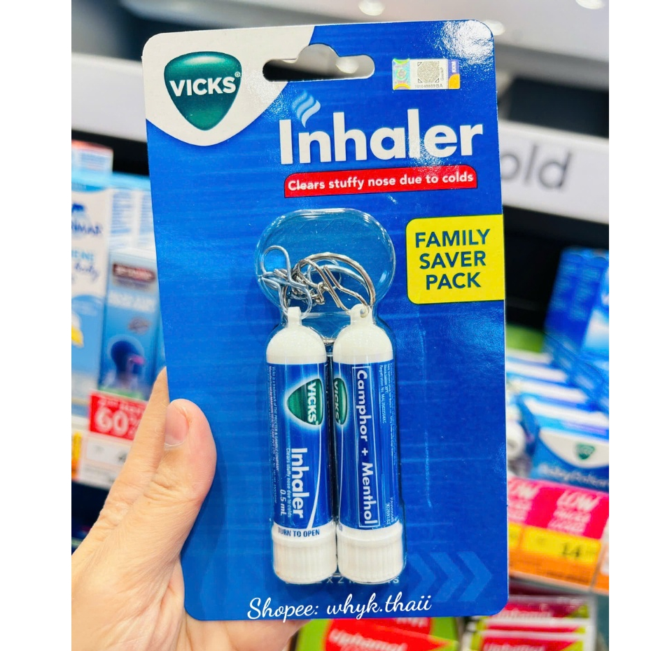 Ống hít mũi Vicks Inhaler Date 2026 có móc khoá Malaysia | Shopee Việt Nam