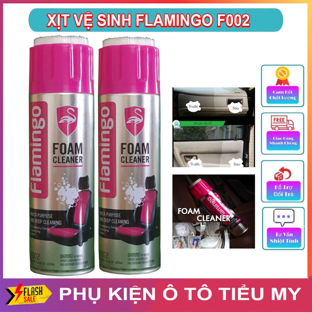 Combo 2 Bình Xịt Bọt Vệ Sinh Đồ Da Flamingo F002 650ml Làm Sạch Ghế Da ...