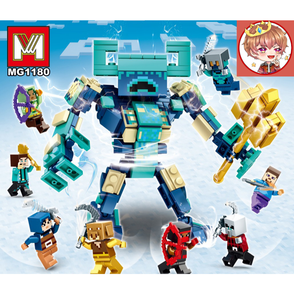 Warden Minecraft mini boss phiên bản siêu cấp kèm 8 nhân vật đồ chơi mô ...