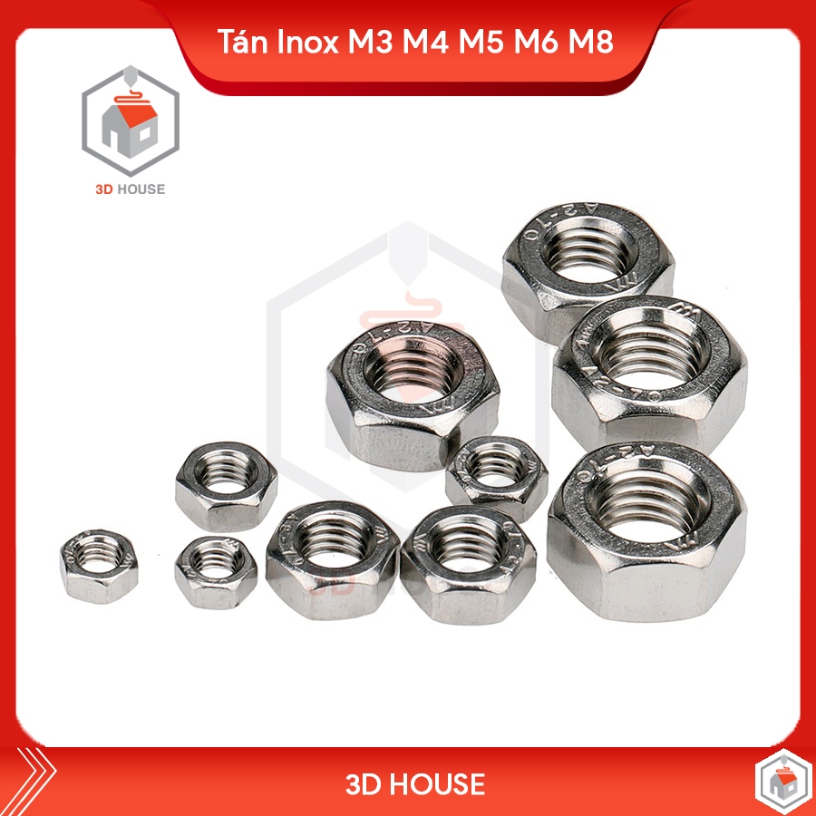 Tán Dẹp Ecu Inox 304 Cho ốc M2, M2.5, M3, M4, M5, M6, M8 | Shopee Việt Nam