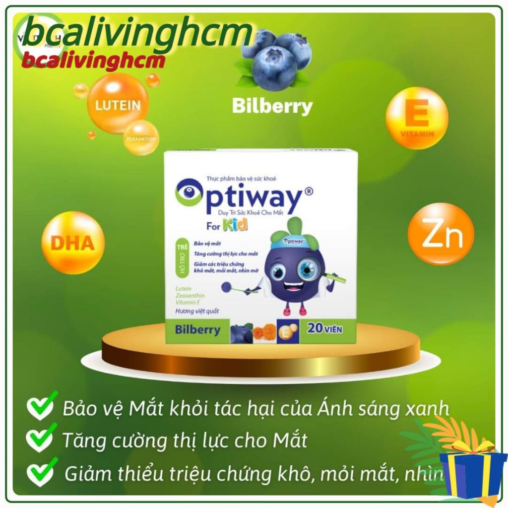 Viên nhai cải thiện thị lực cho trẻ em Optiway For Kids tăng cường thị ...