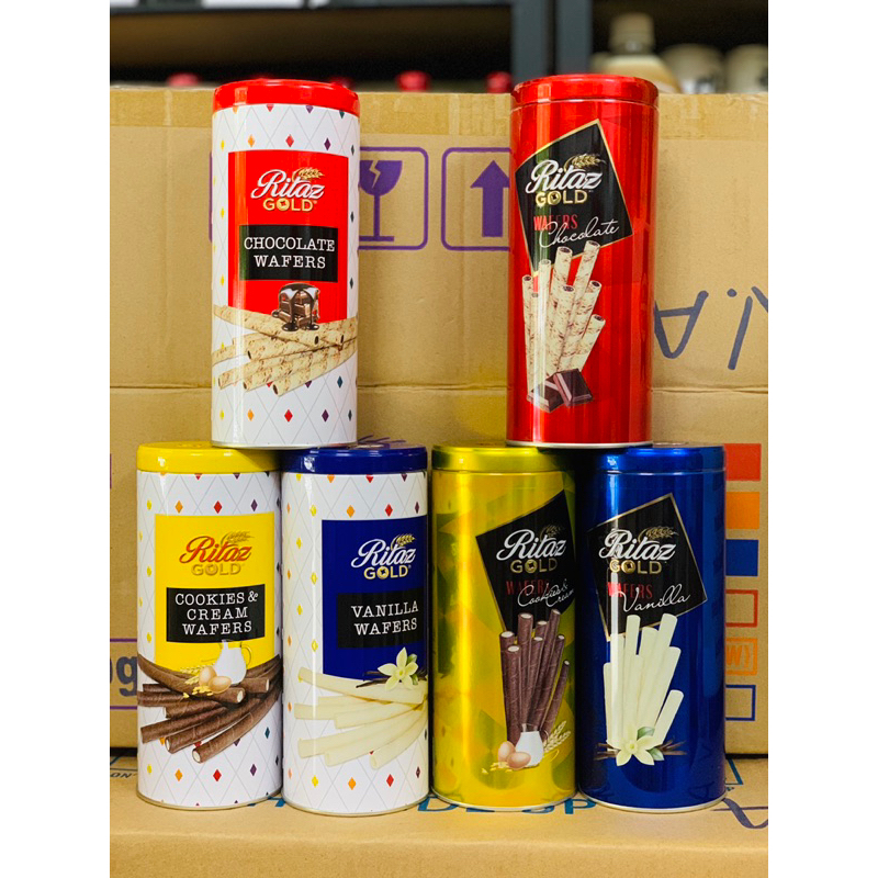 Bánh quế nhân kem socola /trứg Ritaz gold hộp thiếc - 80gr ( date 11/ ...