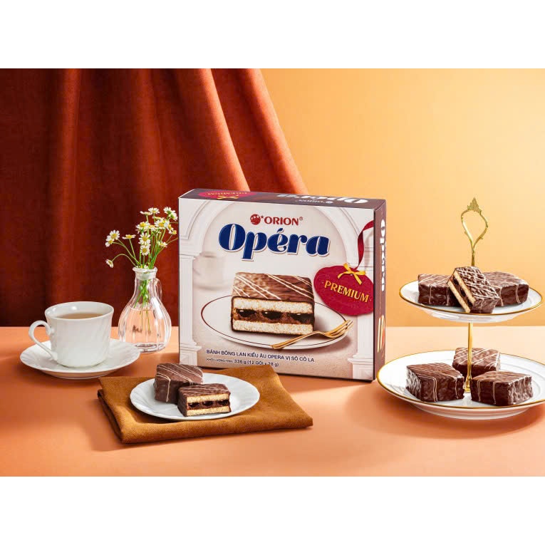 Bánh mềm kiểu âu Orion Opéra vị socola hộp 280g (10 cái x 28g) | Shopee Việt Nam