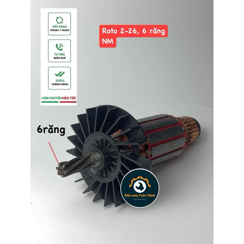 Roto 6 răng máy khoan bê tông 2-26, rô máy khoan bê tông 6 răng 800W ...