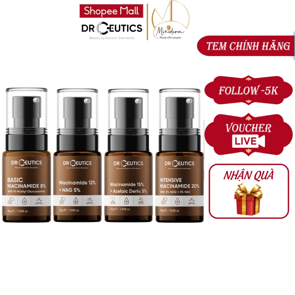 Serum DrCeutics B3 Niacinamide giảm thâm, sáng da, hỗ trợ kiềm dầu 30ml, 100ml | Shopee Việt Nam