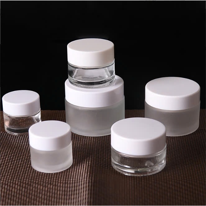 Hũ thủy tinh MỜ nắp trắng và bạc 5g / 10g / 15g / 20g / 30g/ 50g / 100g - Hủ đựng kem face ...