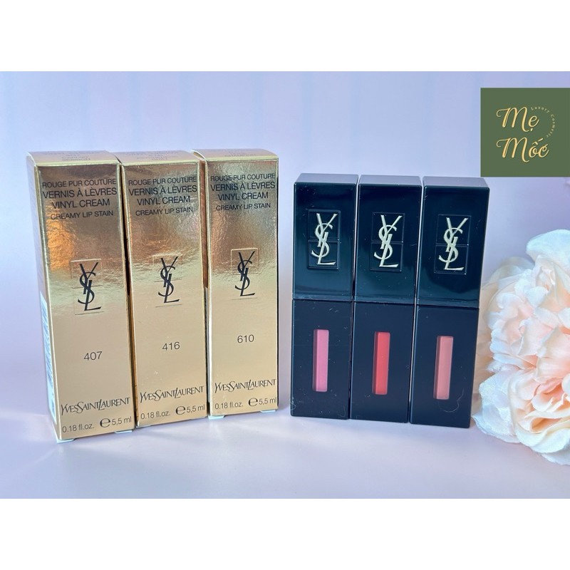 Son YSL Vinyl Cream Lip Satin/ YSL The Inks ( 610/416/440) | Shopee ...