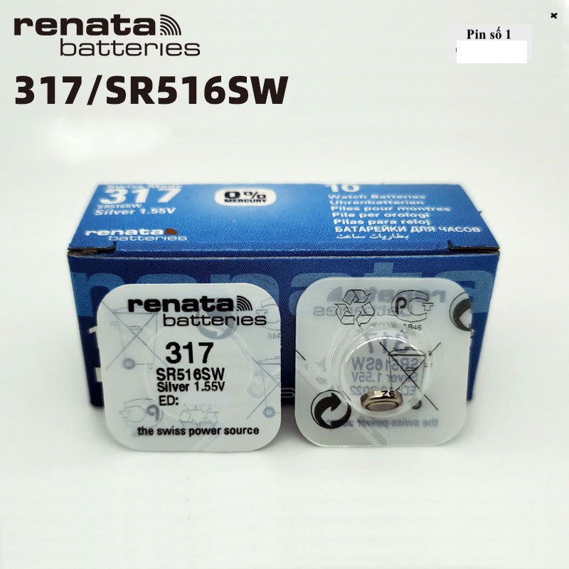 Pin 317 SR516W Renata dùng cho đồng hồ đeo tay hộp đóng 10 viên ...