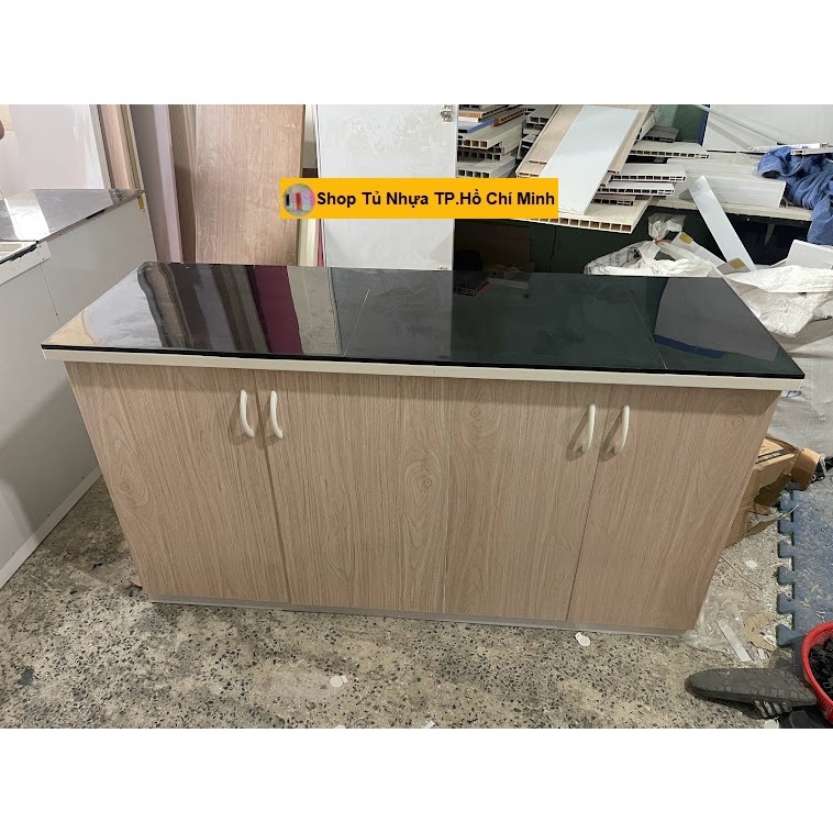 Tủ Bếp Nhựa Đài Loan Cao 81cm Ngang 1m42 Sâu 42cm Màu Xoan Đào TB003 | Shopee Việt Nam