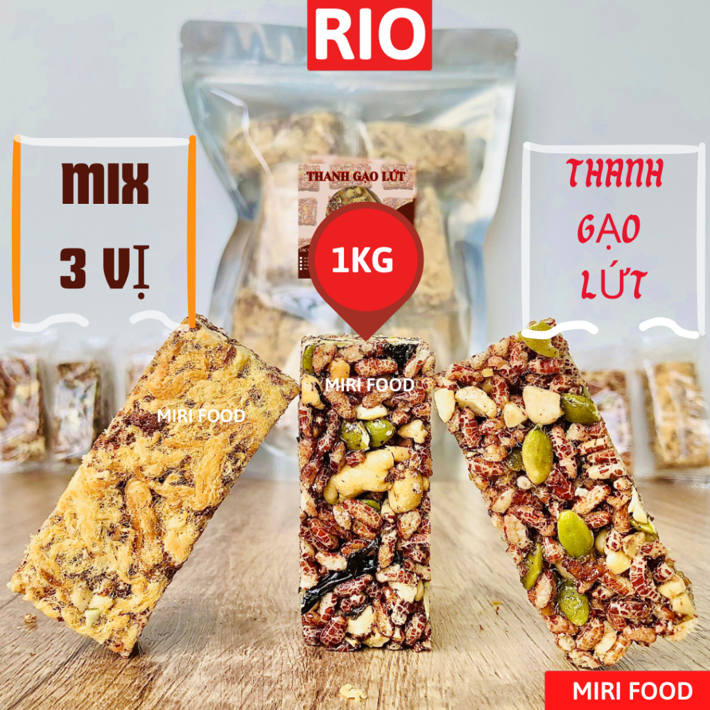 [MIRI FOOD]1Kg Các Loại Thanh Gạo Lứt RIO Mix vị Chà Bông, Rong Biển ...