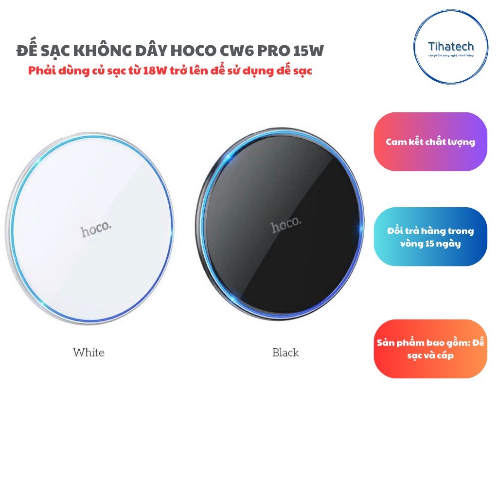 Đế sạc không dây sạc nhanh chính hãng HOCO CW6 pro cho điện thoại ...