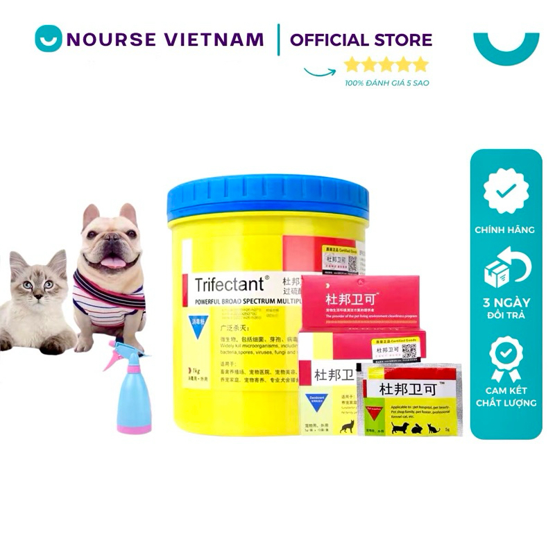 Bột khử trùng môi trường vật nuôi Trifectant Bột sát khuẩn khử mùi vệ ...