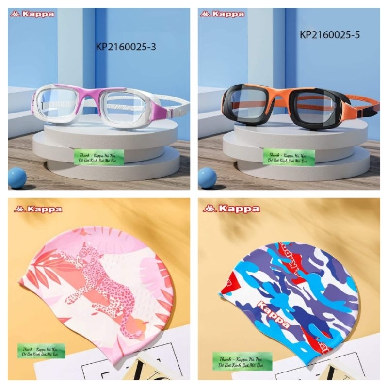 Combo kính bơi + mũ bơi chống nước cao cấp hãng KAPPA cho cả gia đình ...