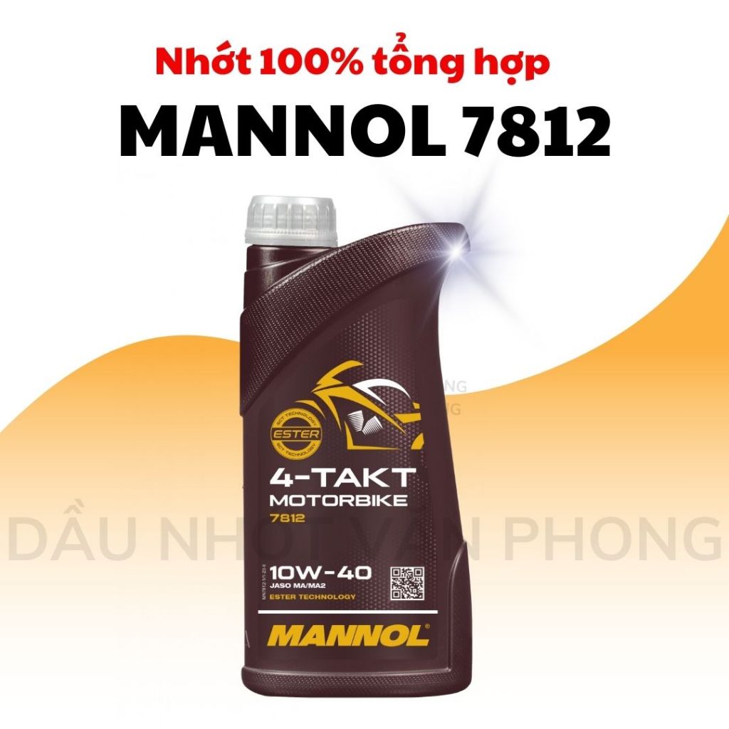 Nhớt Mannol 7812 10W40 MOTORBIKE 4- TAKT CÔNG NGHỆ ESTER dùng cho xe số ...