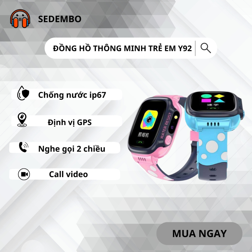 Đồng Hồ Thông Minh Smart Watch Y92, Định Vị, Nghe Gọi Đa Chức Năng, Cao Cấp, Lắp Sim Độc Lập ...