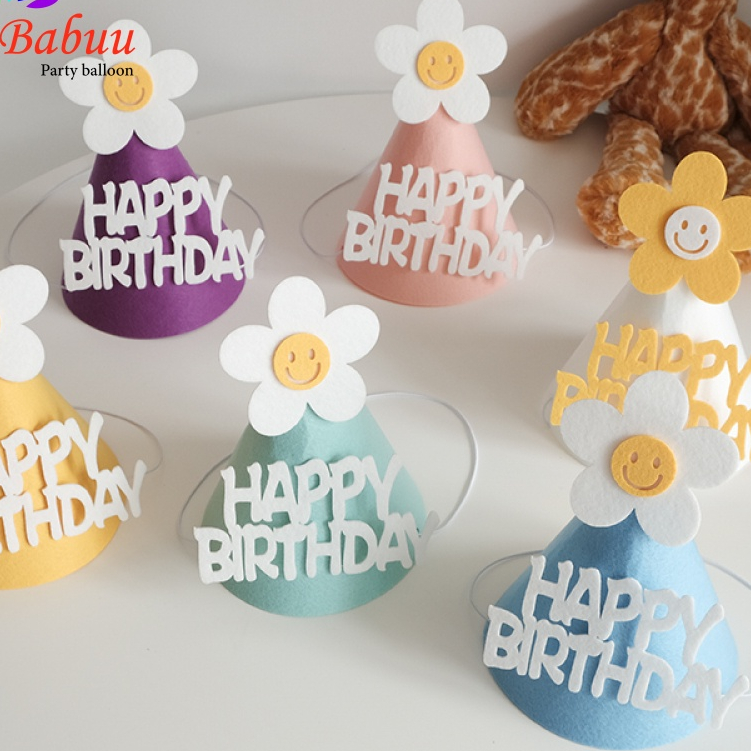 Mũ dạ hoa cúc xinh xắn trang trí sinh nhật Babuu Decor | Shopee Việt Nam