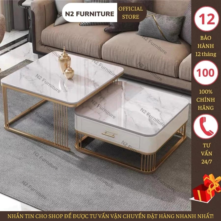 Bàn trà sofa decor N54, bàn gỗ nội thất N2 Furniture, bàn decor phòng ...