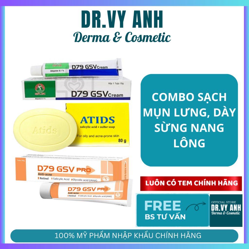 [HÀNG CHÍNH HÃNG] COMBO Xà phòng Atids soap 80g Và kem D79 GSV, D79 PRO ...