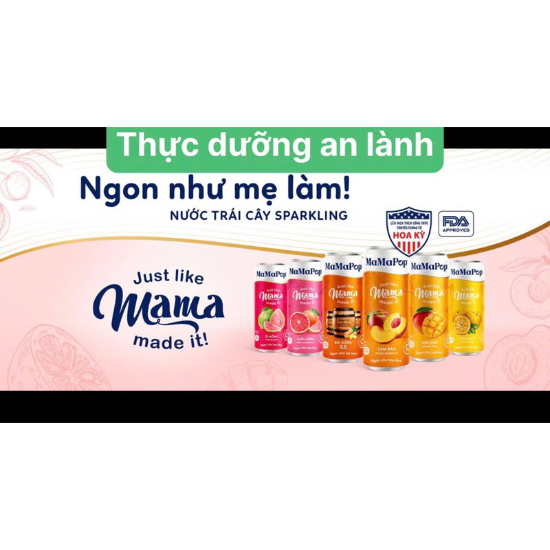 NƯỚC TRÁI CÂY SPARKLING MAMAPOP 330ml - NGON NHƯ MẸ LÀM DATE T6/2026 | Shopee Việt Nam