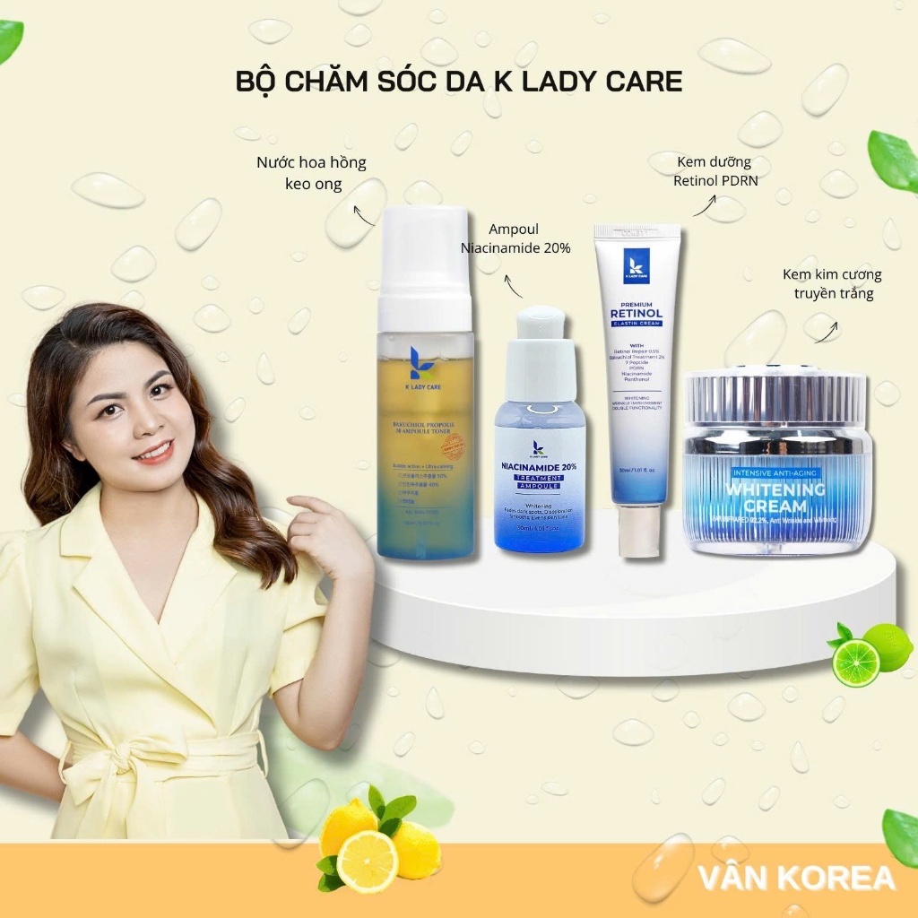 Bộ Chăm Sóc Da K Lady Care : Toner Keo Ong - Kem Dưỡng Retinol - Serum ...