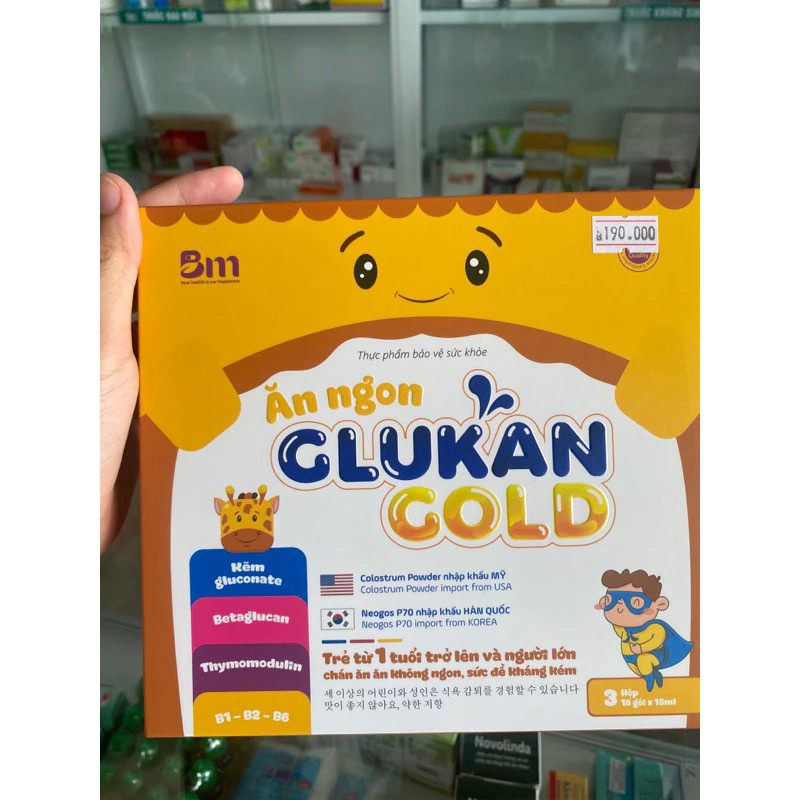 Ăn ngon GLUKAN GOLD dùng cho trẻ từ 1 tuổi và người lớn chán ăn ăn không ngon sức đề kháng kém ...