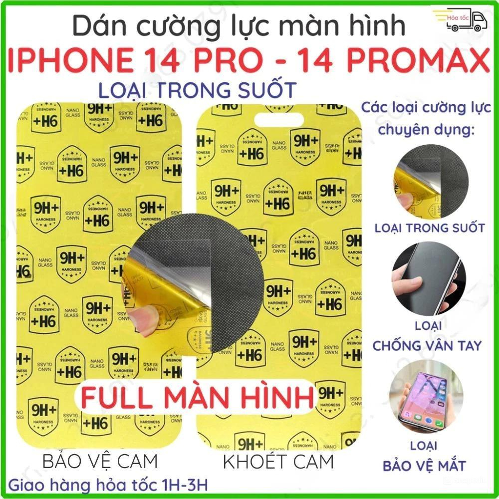 Dán cường lực iPhone 14 pro max (14 promax)/ 14 pro dẻo nano chống bể ...