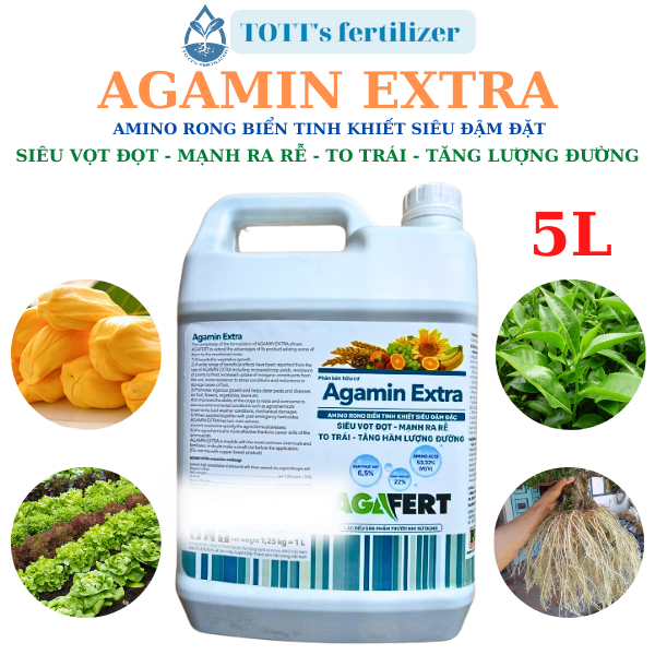 Amino rong biển AGAMIN EXTRA can 5 lít, giúp cây ra rễ, vọt đọt, mát ...