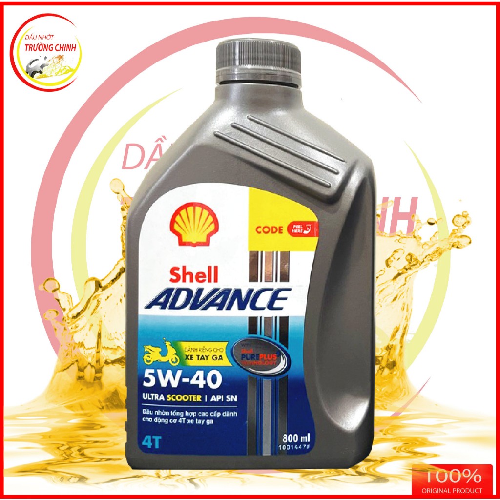 Nhớt Shell Advance Ultra Scooter 5W40 0,8L dành cho xe ga | Shopee Việt Nam