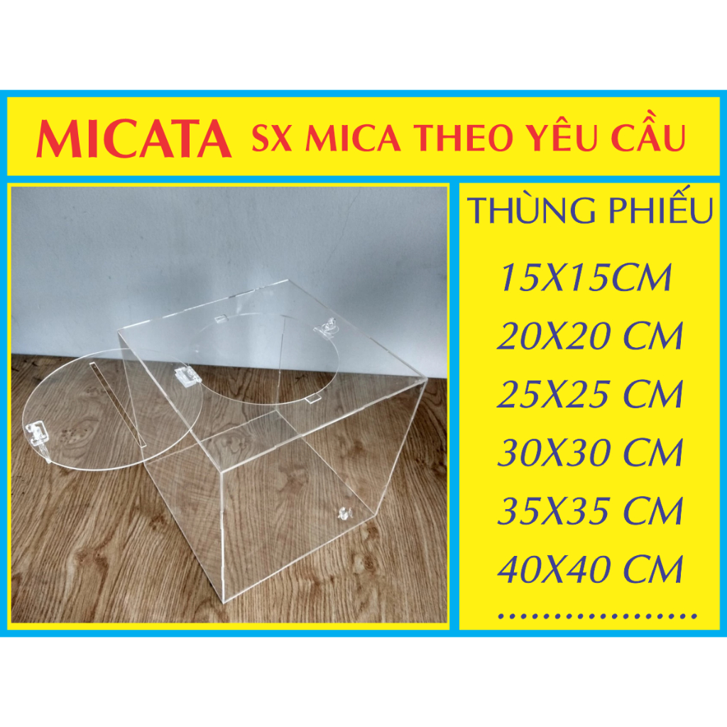 THÙNG PHIẾU MICA - ĐÃ LẮP RÁP 30CM 35CM 40CM | Shopee Việt Nam