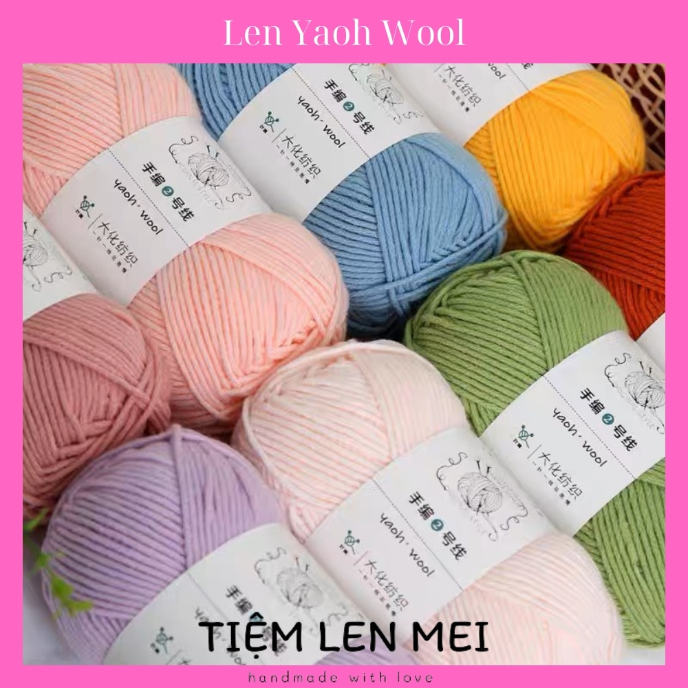 🌸 Len yaoh Wool - Cuộn 100 Gram - Đan móc áo,khăn,mũ 🌸 | Shopee Việt Nam