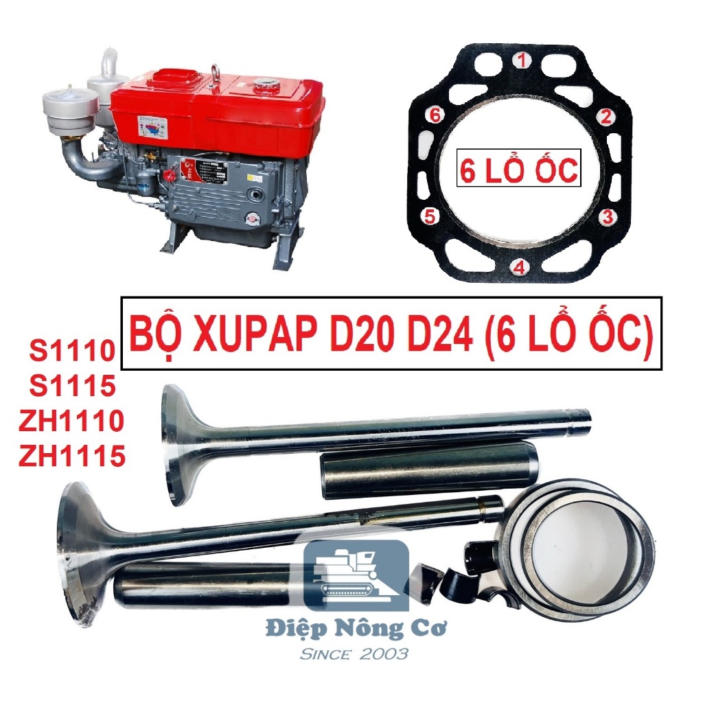 [Freeship] Bộ Súp bắp/ Xupap máy nổ máy dầu DIESEL (6 lổ ốc/bù xông ...
