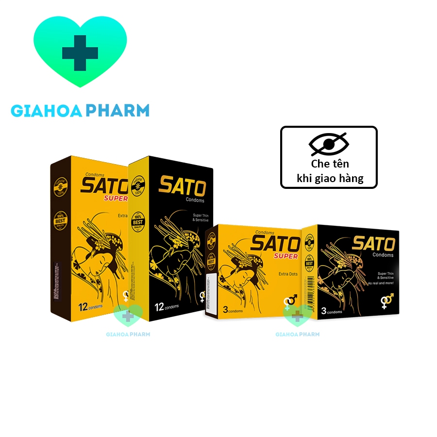 [CHÍNH HÃNG] Bao cao su Sato Super Nhất Nhất, cao su thiên nhiên, bề ...