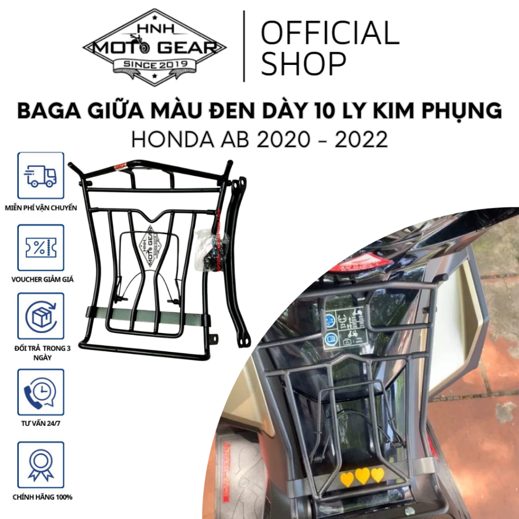 Baga Giữa Cho Honda AB 2020 - 2022 Đen Dày 10 Ly Kim Phụng | Shopee ...
