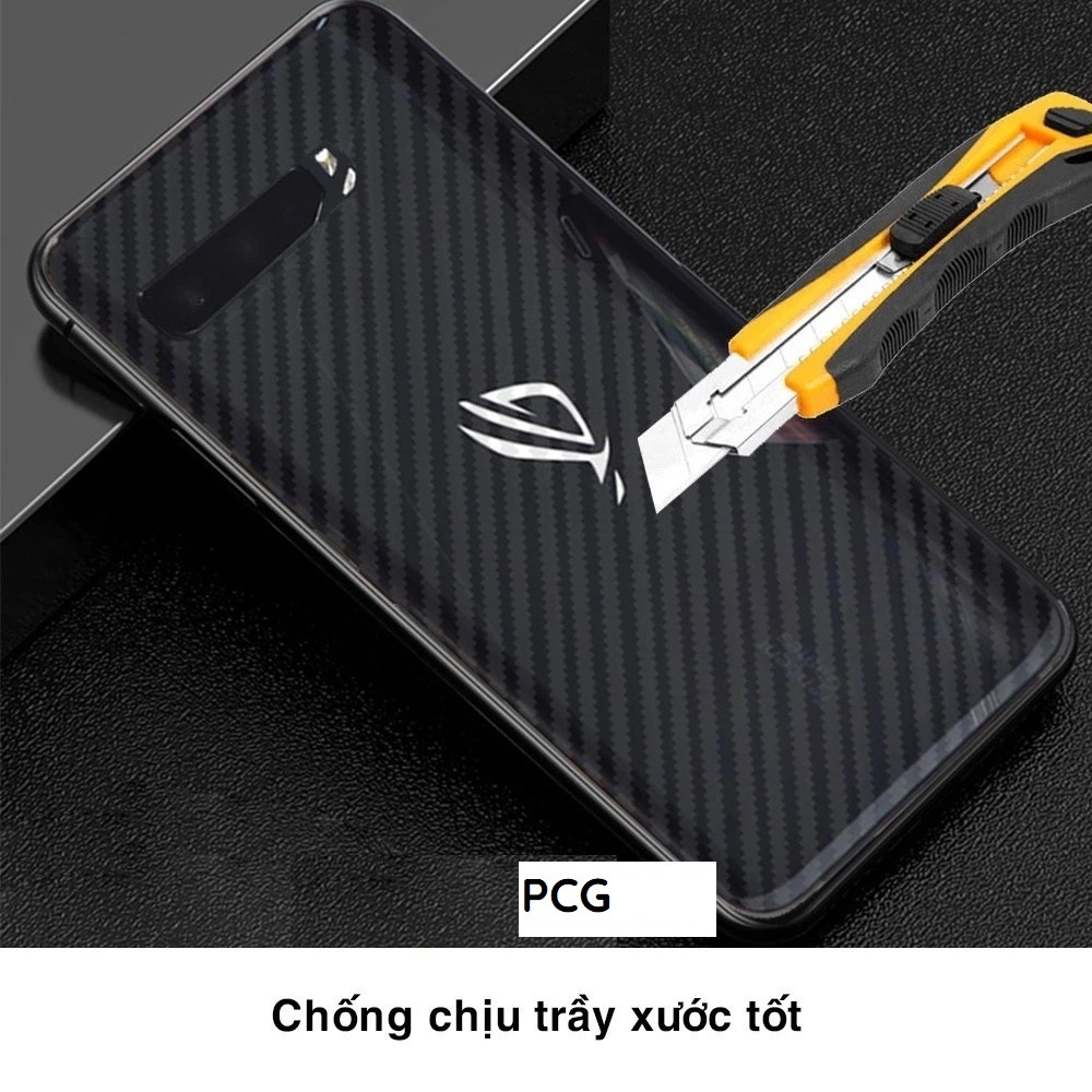 [Full dòng] Dán lưng Asus Rog Phone 1 2 3 5 vân Carbon 3D tản nhiệt tốt nhiều màu sắc lựa chọn ...