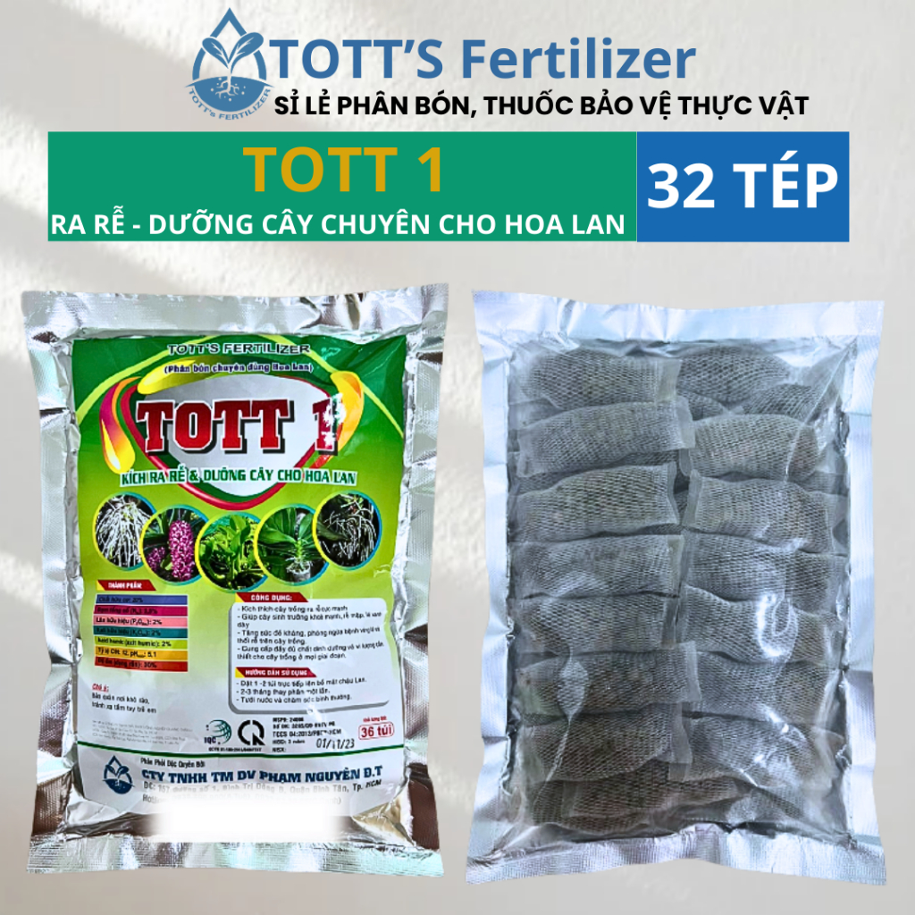 Phân bón lan, Dưỡng Cây và Kích Ra Hoa, gói 36 tép, TOTT's fertilizer ...