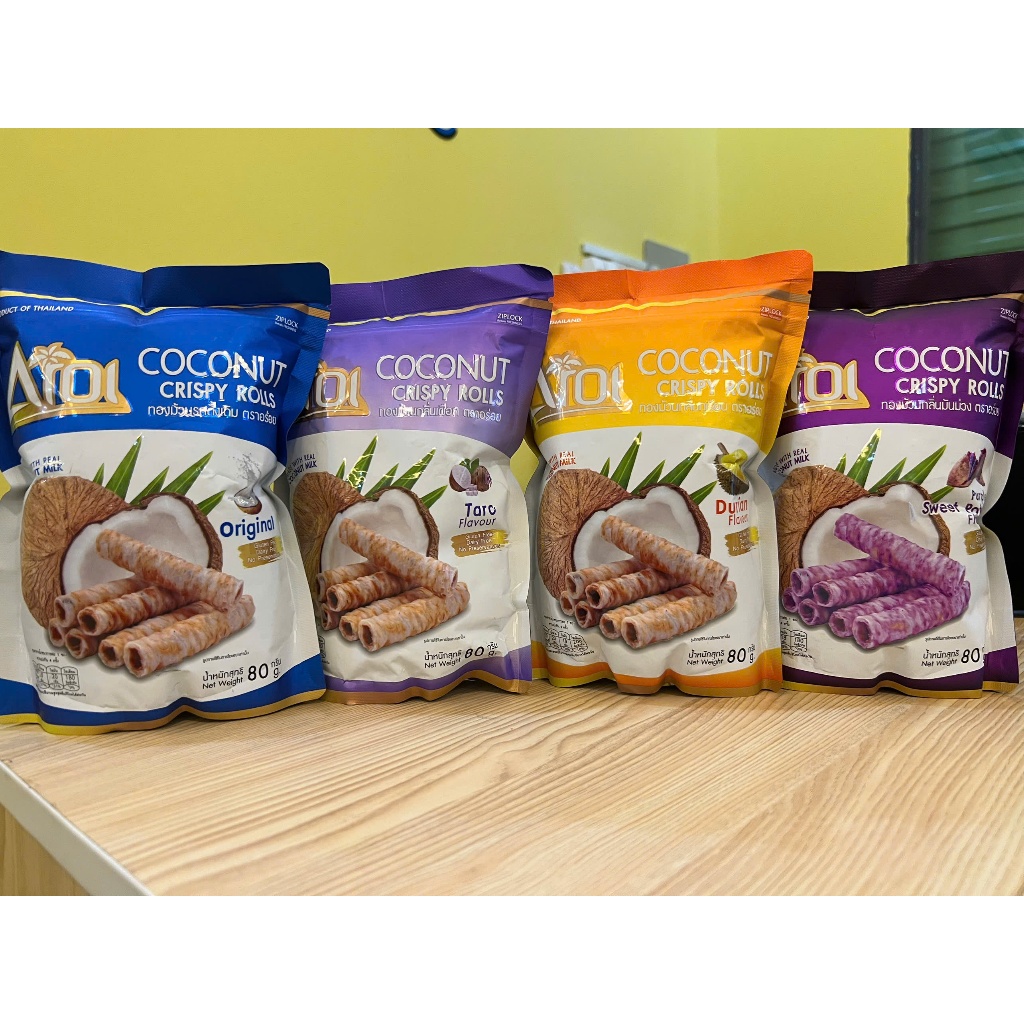 Bánh Cuộn Dừa Aroi Thái Lan 80g | Shopee Việt Nam