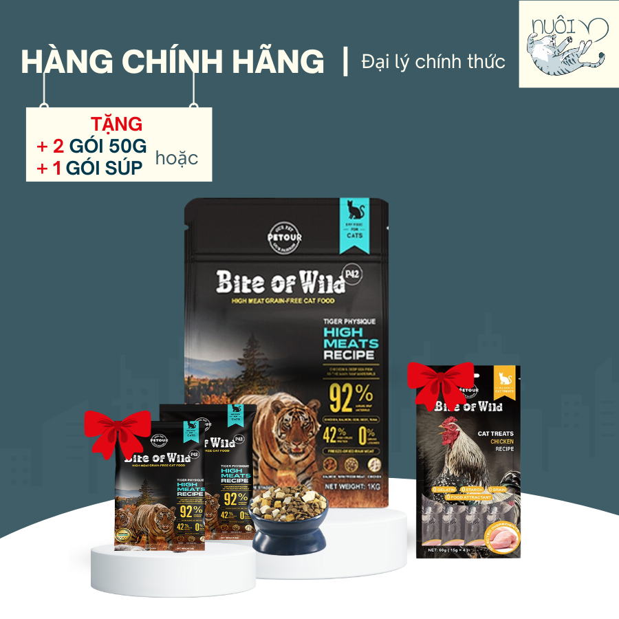 [HỎA TỐC] Quà tặng miễn phí - Hạt cho mèo Bite Of Wild - Túi seal 1kg ...